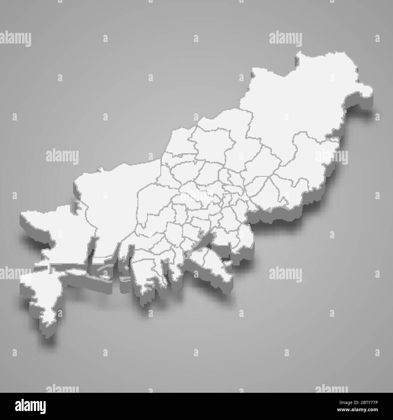 3d map of Busan metropolitan city is a region of South Korea Stock ...