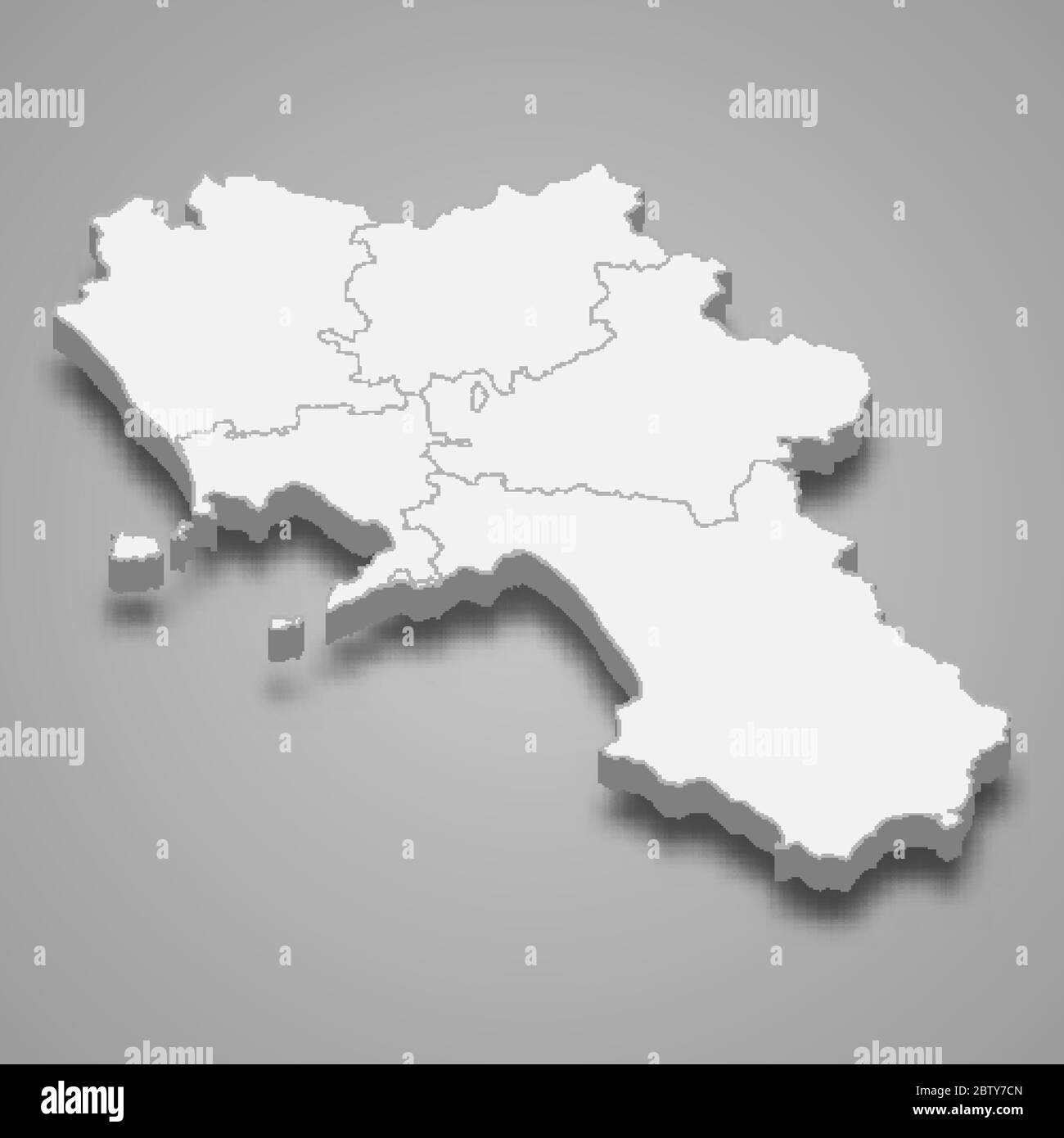 3d map of Campania is a region of Italy Stock Vector Image & Art - Alamy