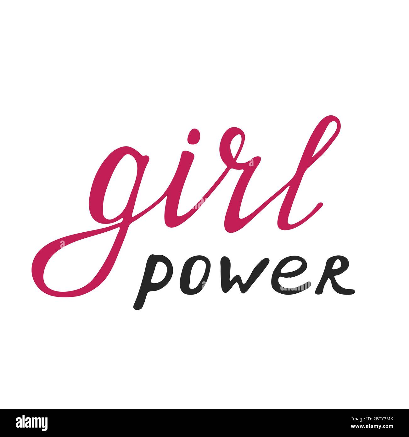 Girl power quote, hand drawn lettering. Womens rights slogan. Female, feminism symbols. Vector ...