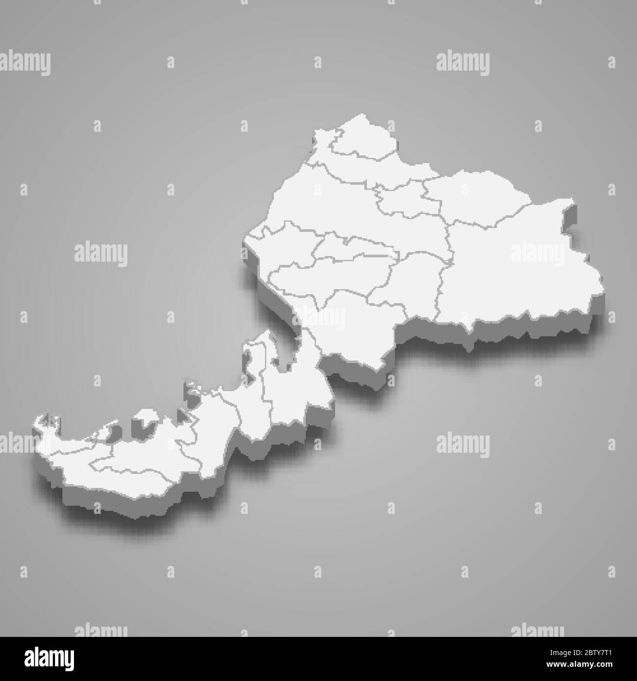 3d map of Fukui is a prefecture of Japan Stock Vector Image & Art - Alamy