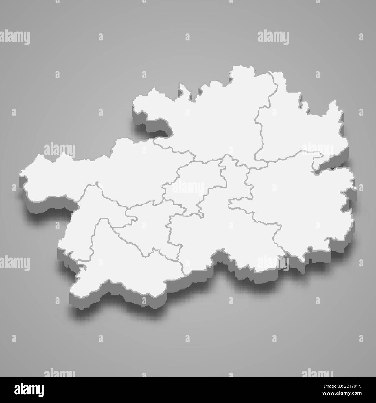 3d map of Guizhou is a province of China Stock Vector Image & Art - Alamy