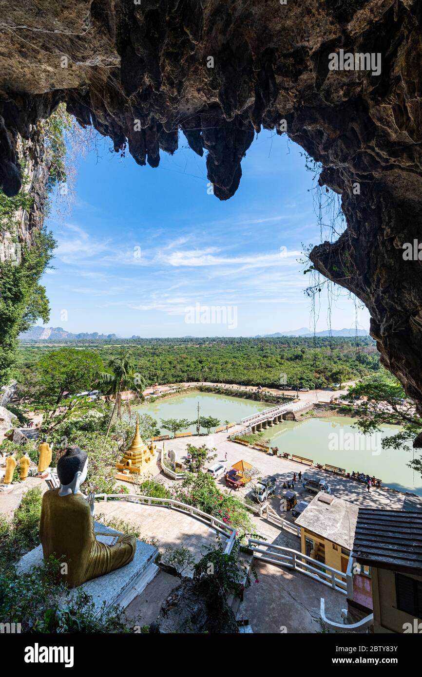 Cave filled with buddhas, Yathaypyan Cave, Hpa-An, Kayin state, Myanmar ...