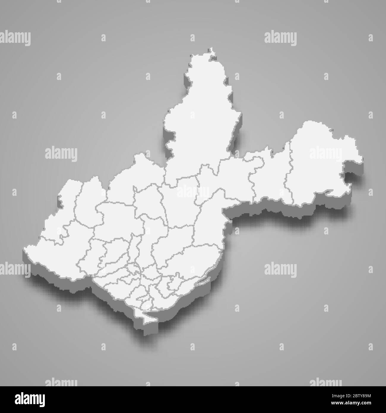 3d map of Irkutsk Oblast is a region of Russia Stock Vector Image & Art ...