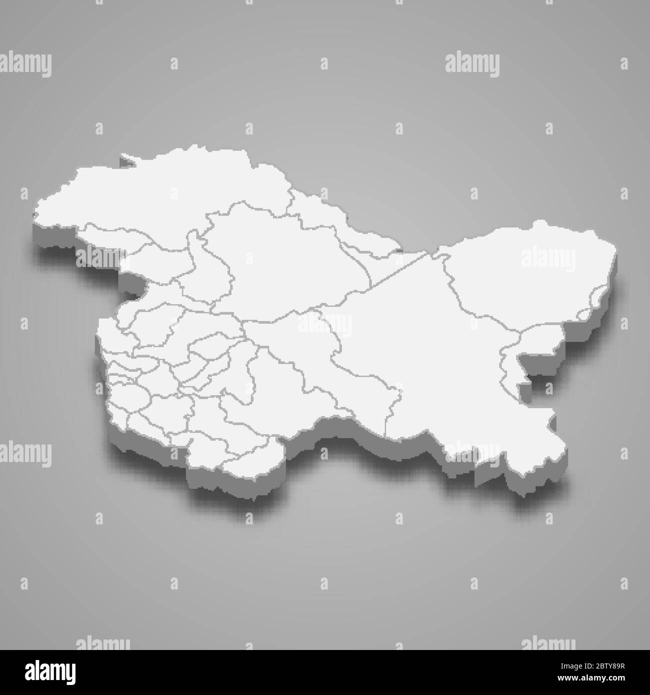 3d map of Jammu and Kashmir is a state of India Stock Vector Image & Art - Alamy