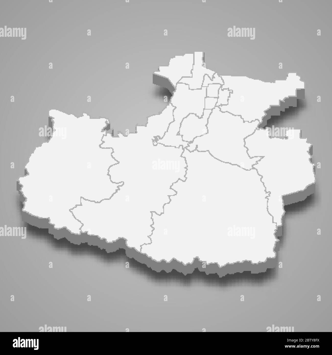 3d map of Karachay-Cherkessia is a region of Russia Stock Vector Image ...
