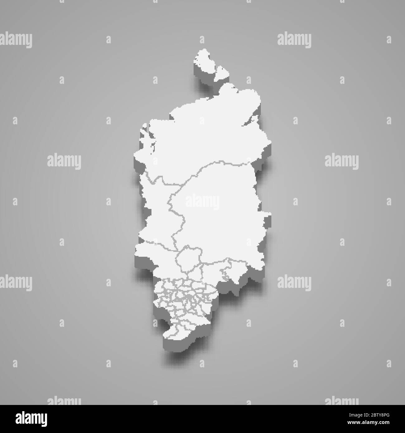 3d map of Krasnoyarsk Krai is a region of Russia Stock Vector Image ...