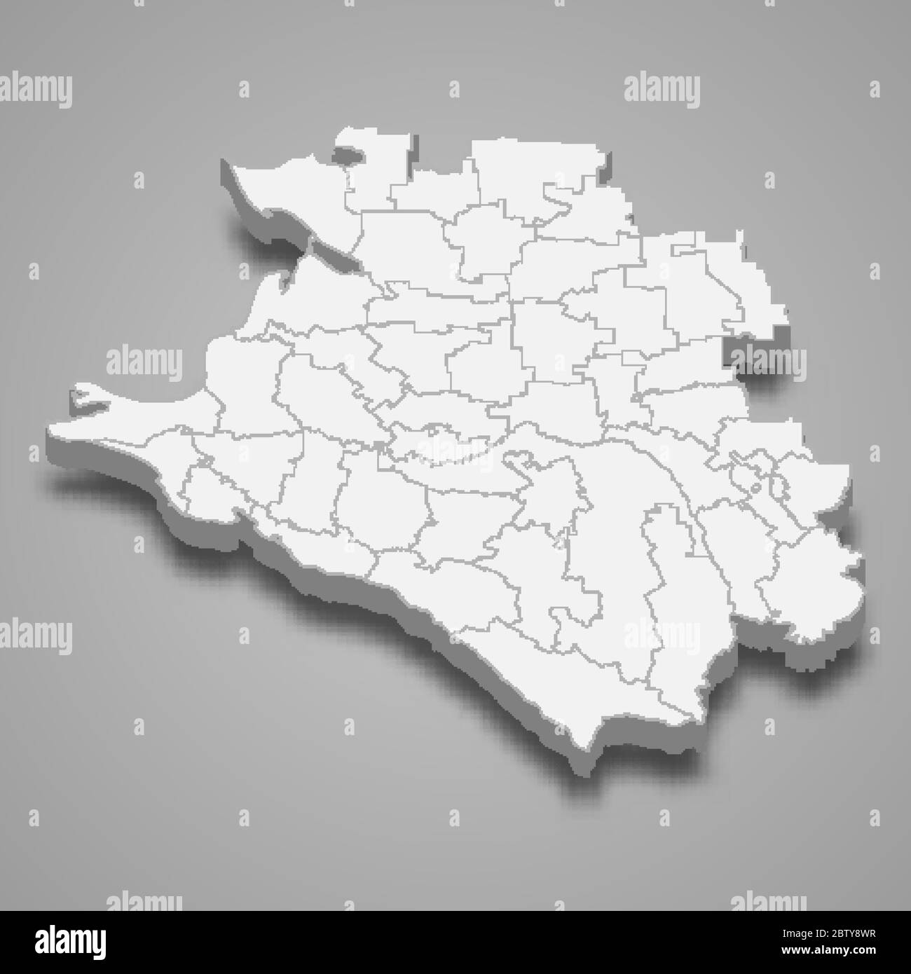 3d map of Krasnodar Krai and Adygea is a regions of Russia Stock Vector ...