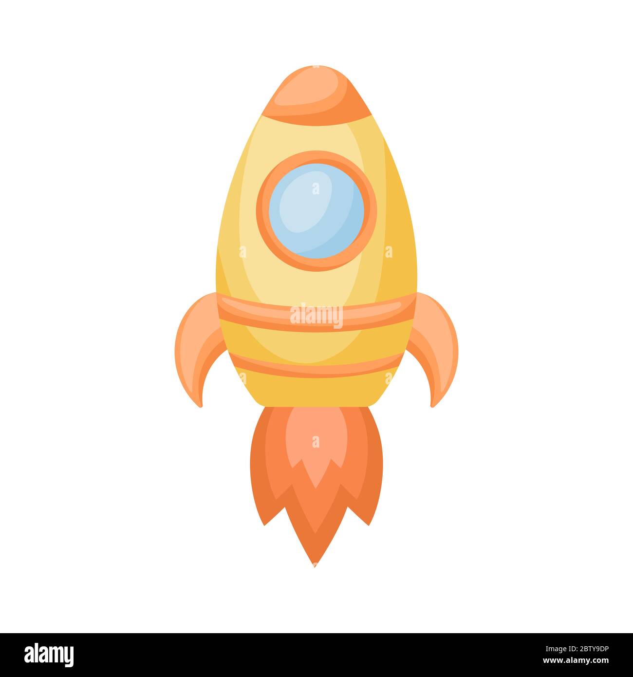 Cartoon Rocket With Fire