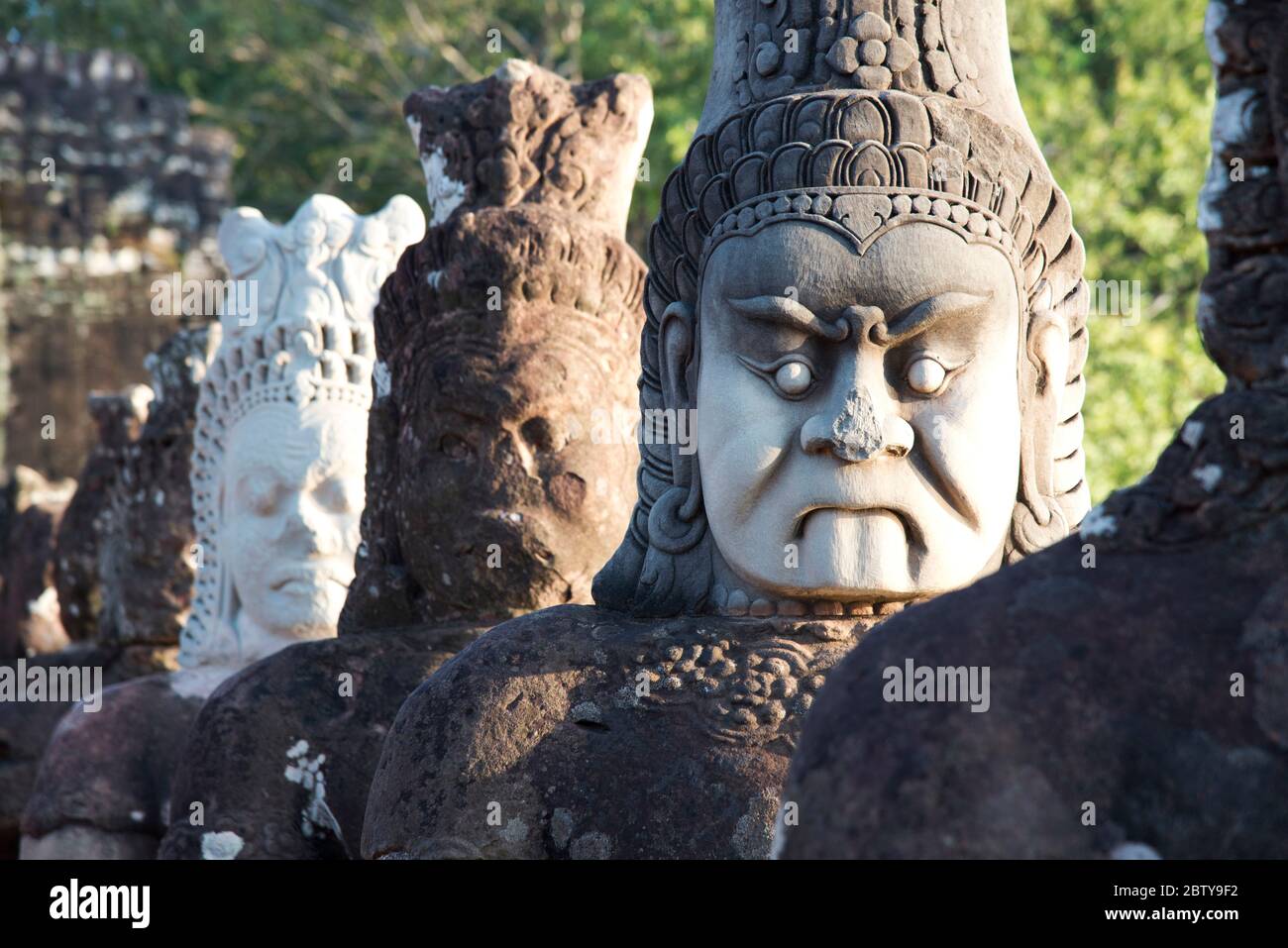 Stone figures at the Angkor archaeological complex, Angkor, UNESCO ...