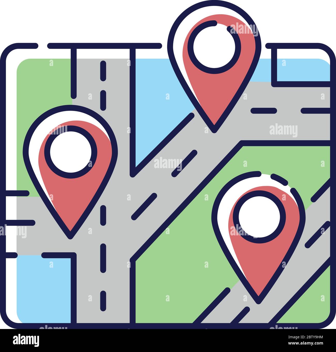 Landmark RGB color icon Stock Vector Image & Art - Alamy