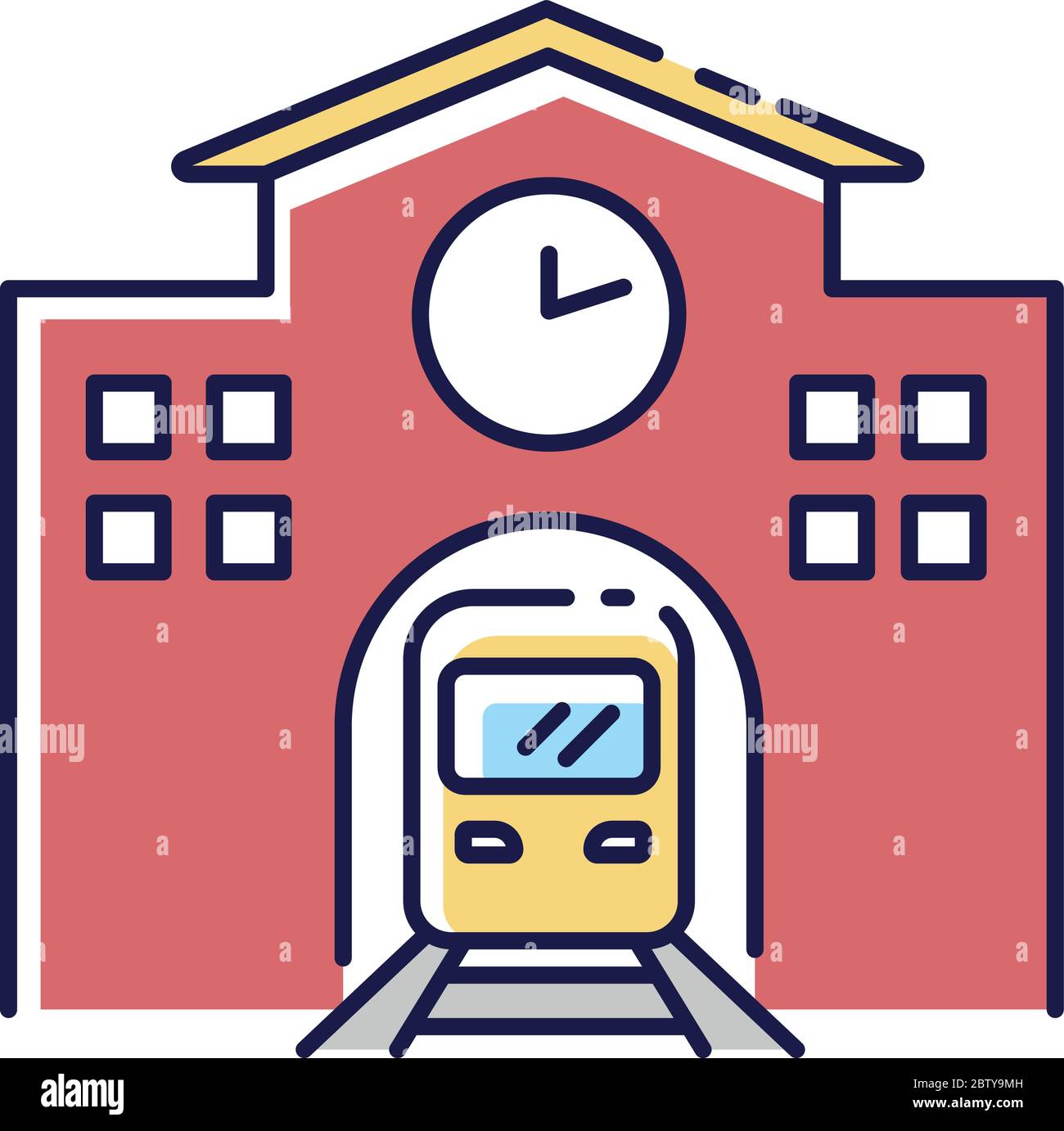 Railway station RGB color icon Stock Vector Image & Art - Alamy