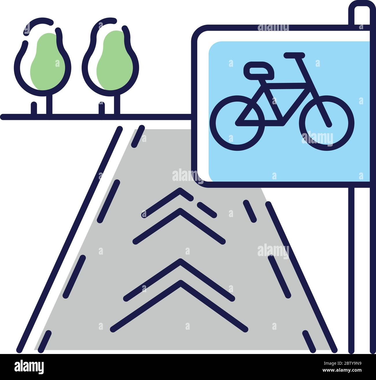Bicycle lane RGB color icon Stock Vector Image & Art - Alamy