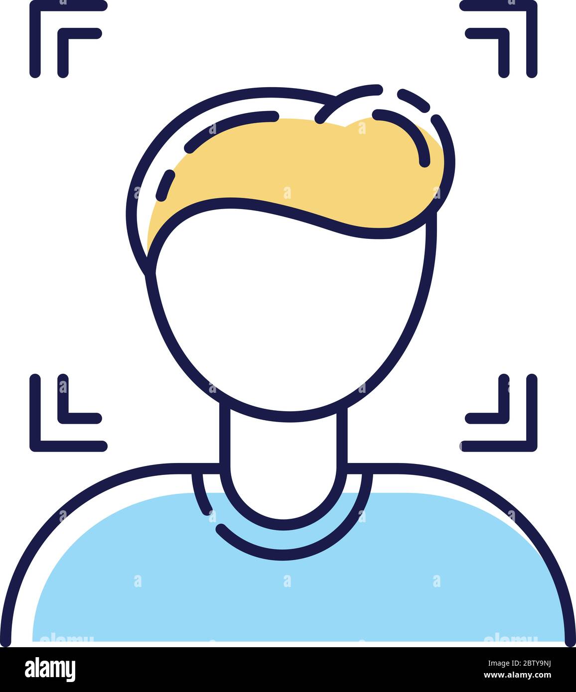 Facial recognition RGB color icon Stock Vector Image & Art - Alamy