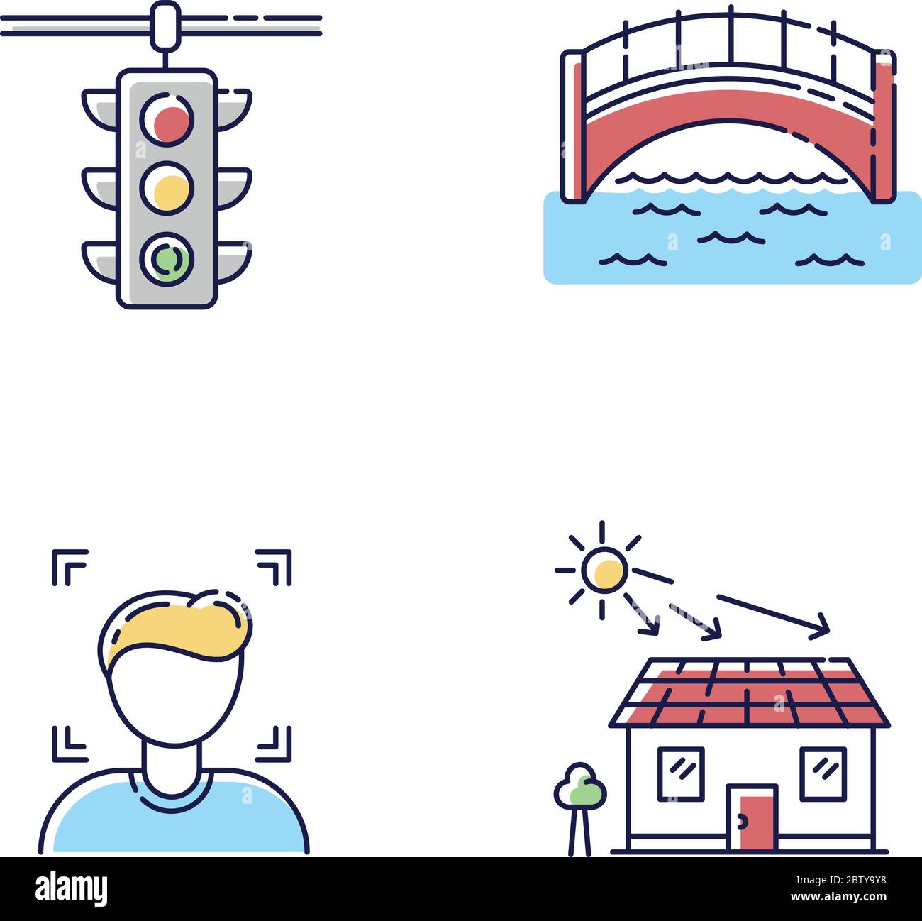 Bridge set color collection Stock Vector Images - Alamy