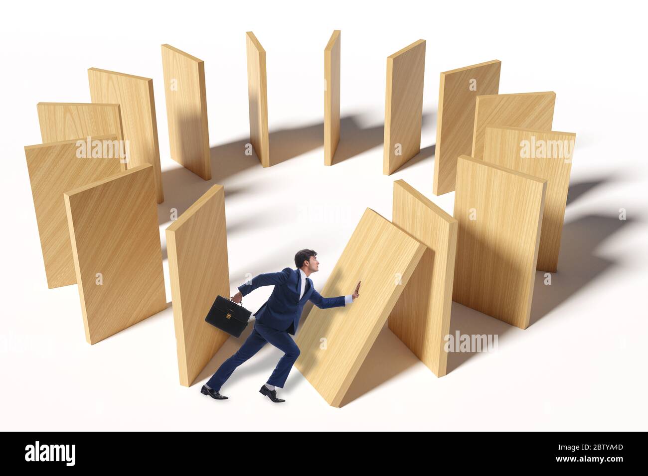 Domino effect and the competition concept Stock Photo - Alamy