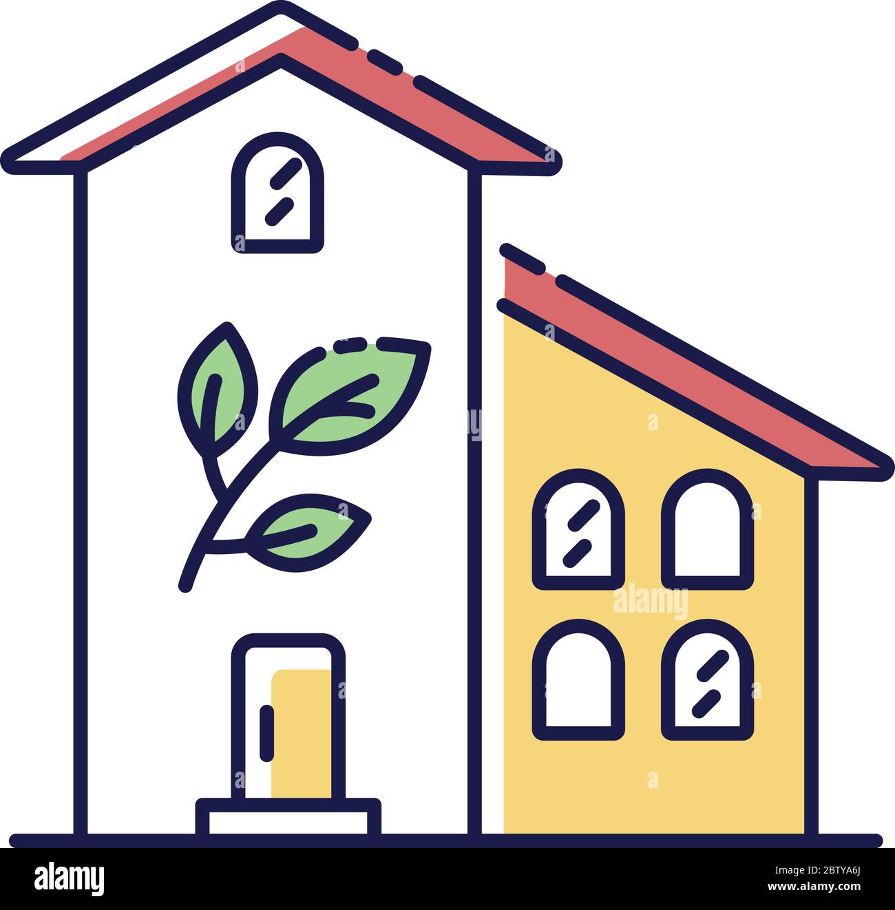 Green building RGB color icon Stock Vector Image & Art - Alamy