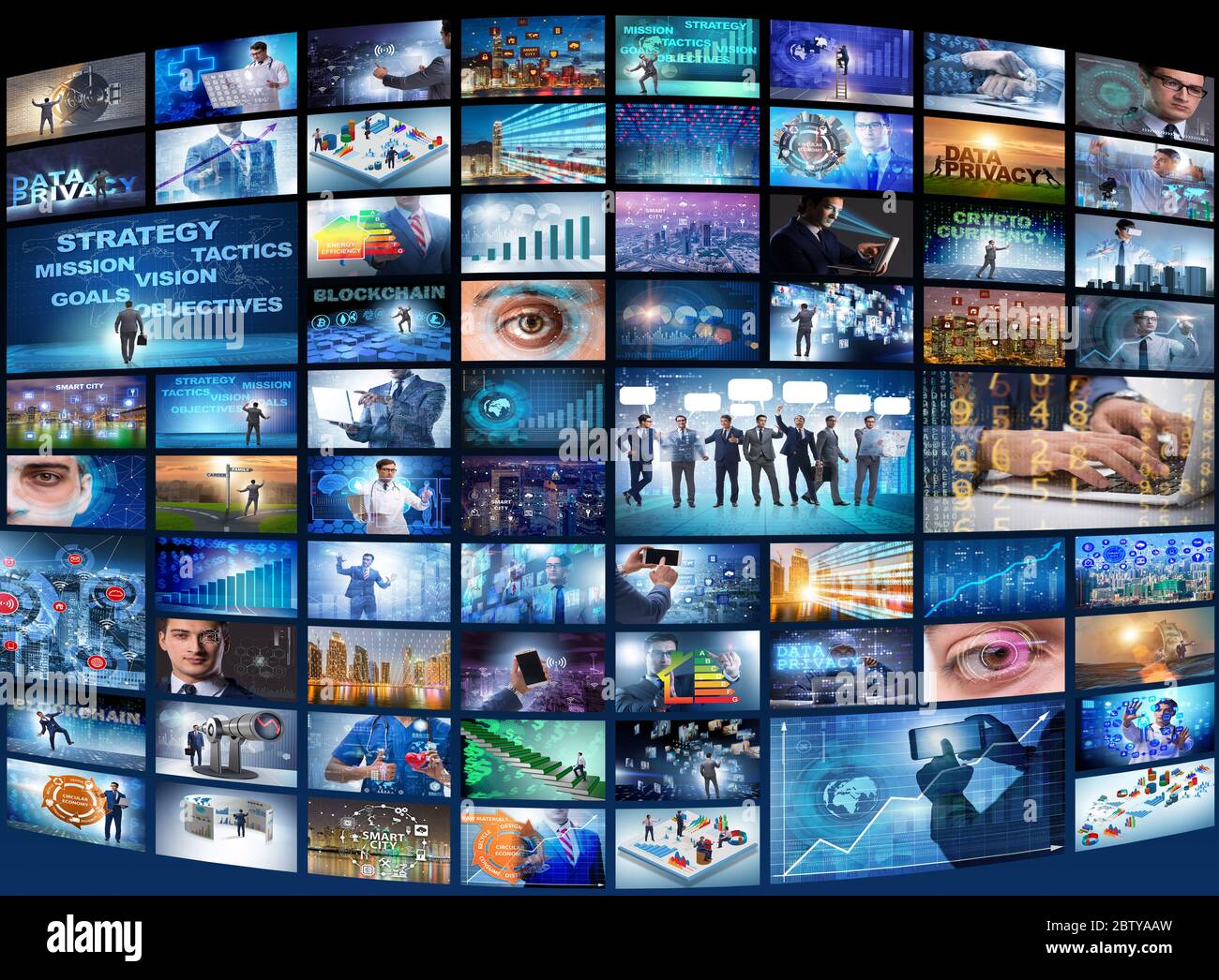The collage of various business concepts Stock Photo - Alamy