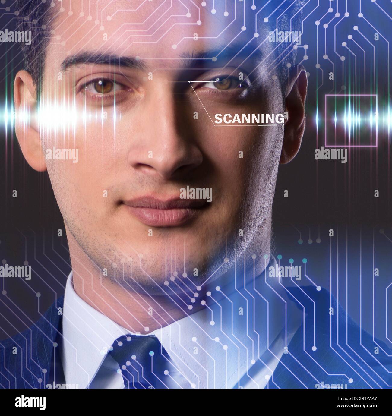 The concept of sensor implanted into human eye Stock Photo - Alamy