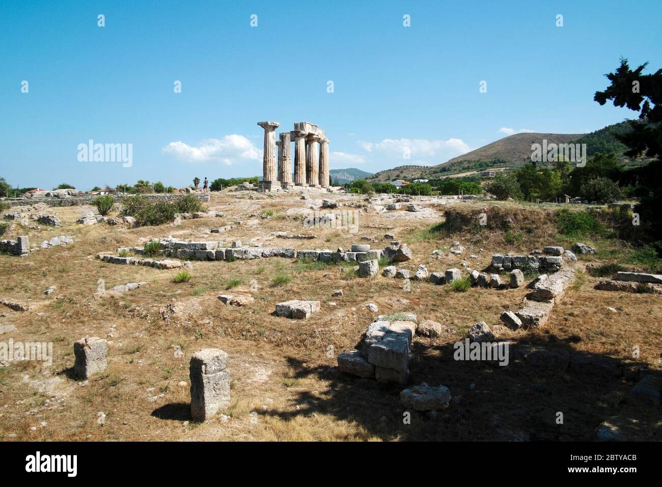 The Temple of Apollo in ancient Corinth, Greece, Europe Stock Photo - Alamy
