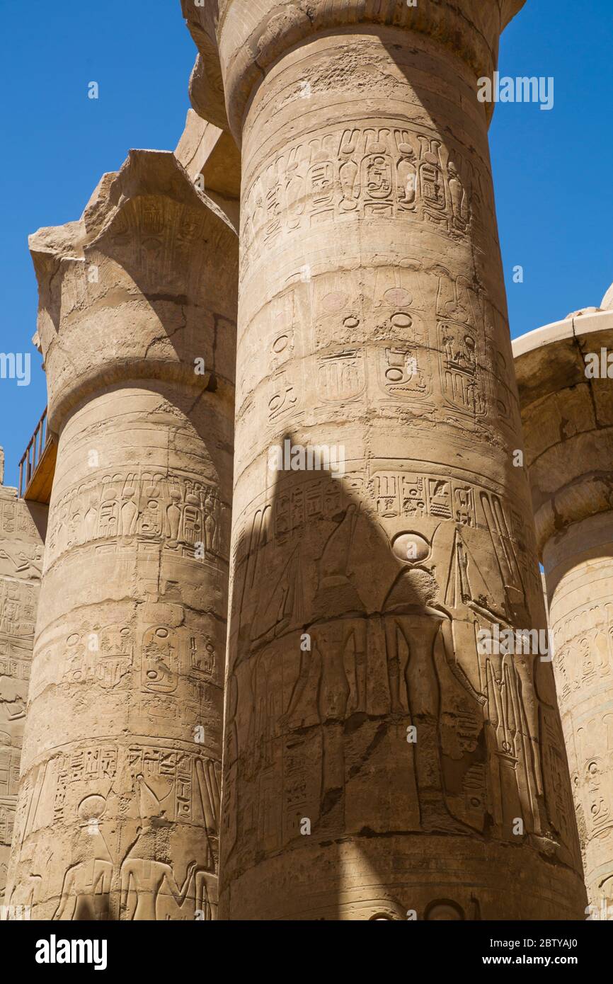 Columns, Great Hypostyle Hall, Karnak Temple Complex, UNESCO World ...