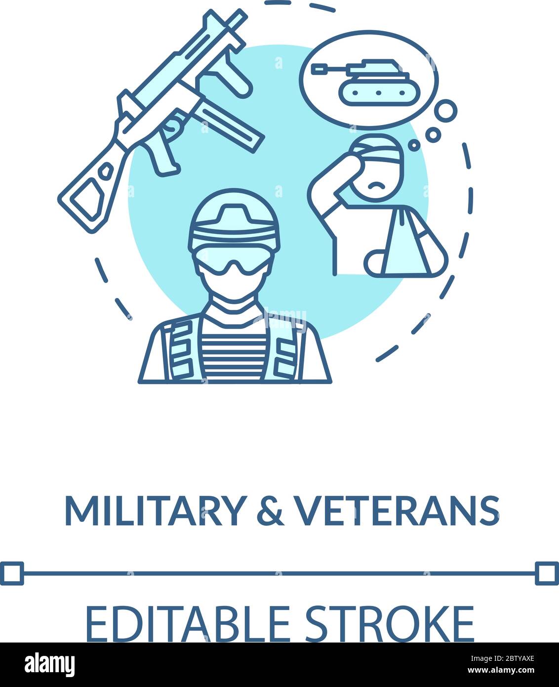 Military and veterans social service concept icon Stock Vector Image ...