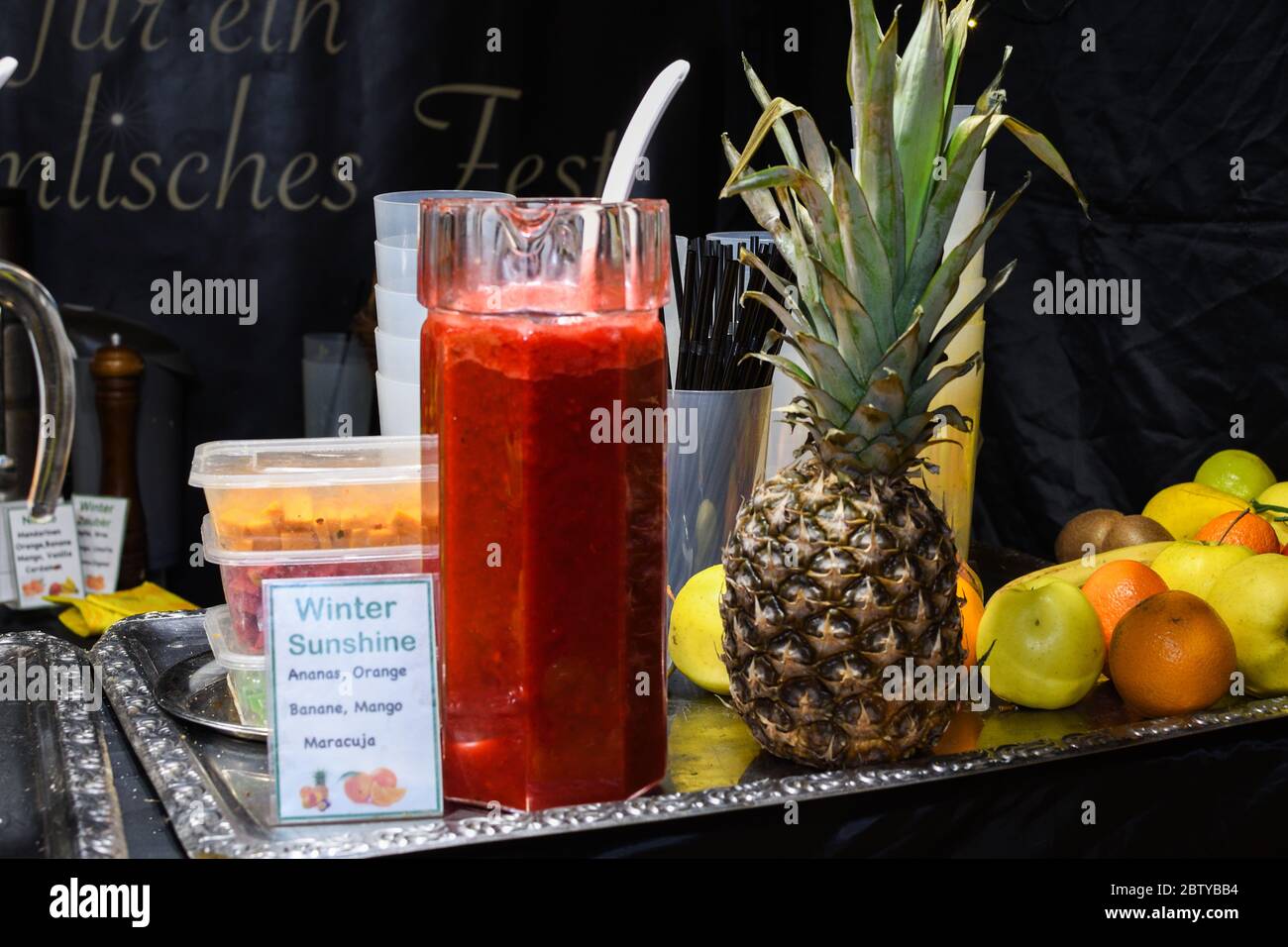 Selection of self service catering continental breakfast buffet display ...