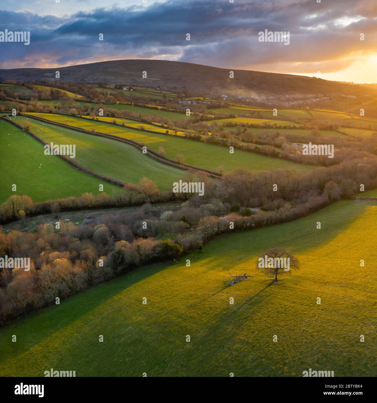 Aerial view devon landscape fields hi-res stock photography and images ...
