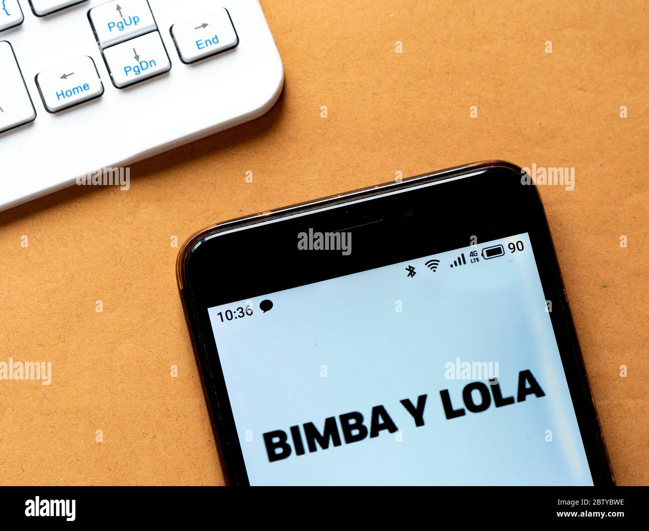 In this photo illustration a Bimba y Lola logo seen displayed on a ...