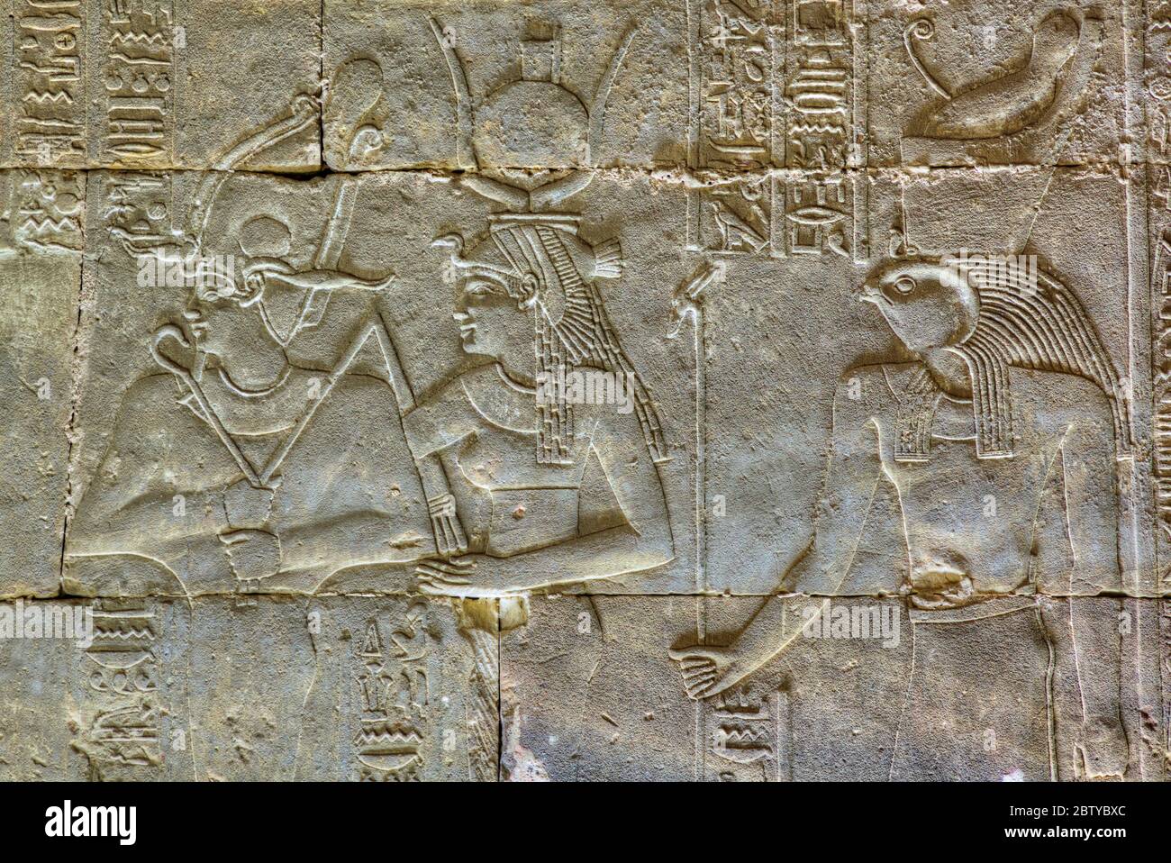 Bas Reliefs, Sanctuary of Horus, Temple of Horus, Edfu, Egypt, North ...