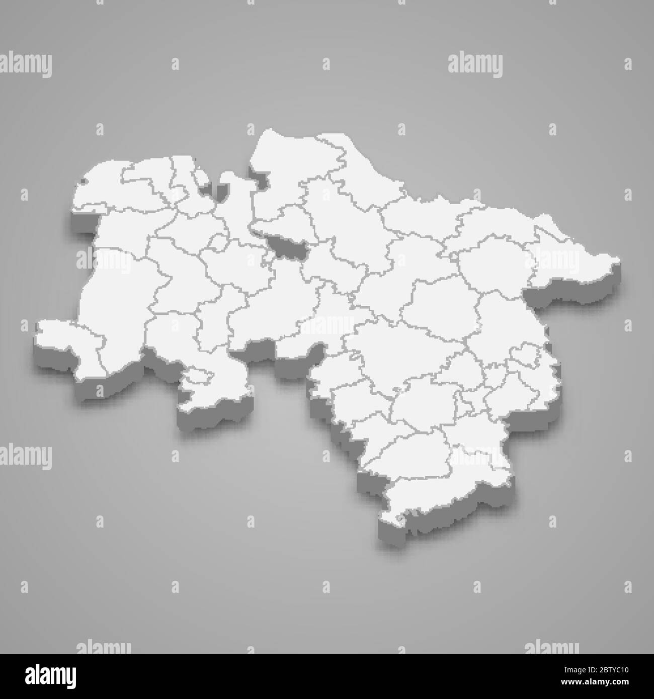 Niedersachsen administrative map Black and White Stock Photos & Images ...