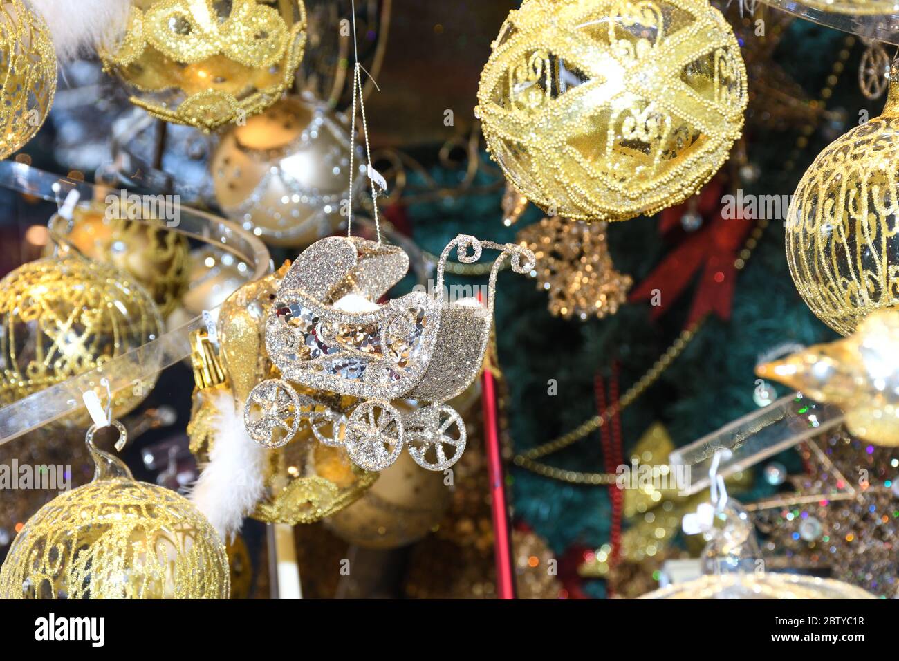 Christmas decorations on the market in Vienna. For sale on Christmas ...