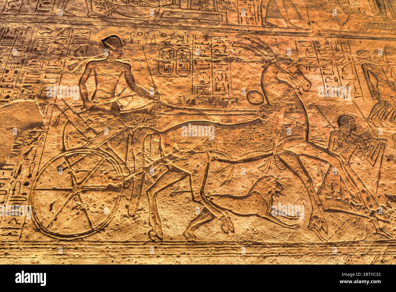 Ramses II in Chariot, Sunken Relief, Hypostyle Hall, Ramses II Temple ...