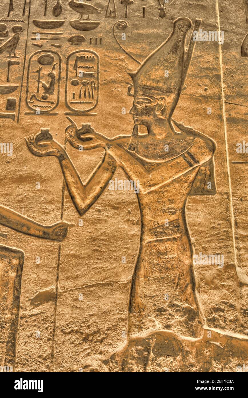 Ramses II, Reliefs, Temple of Hathor and Nefertari, UNESCO World ...