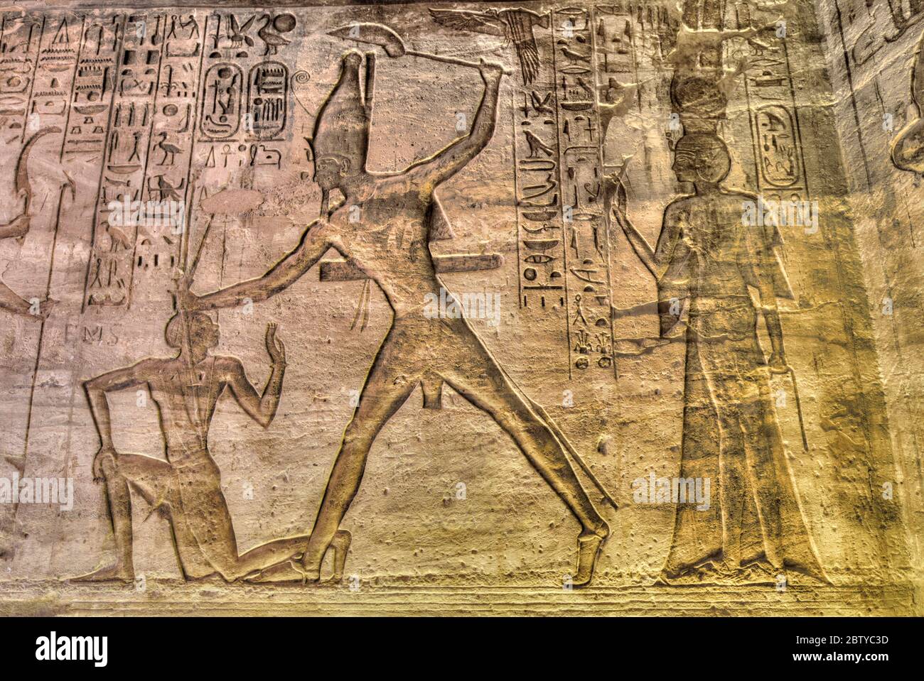 Ramses II at Kadesh in center, Reliefs, Temple of Hathor and Nefertari ...