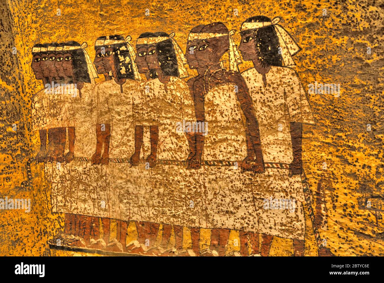 Mural of Mourners, Tomb of Tutankhamun, KV62, Valley of the Kings ...