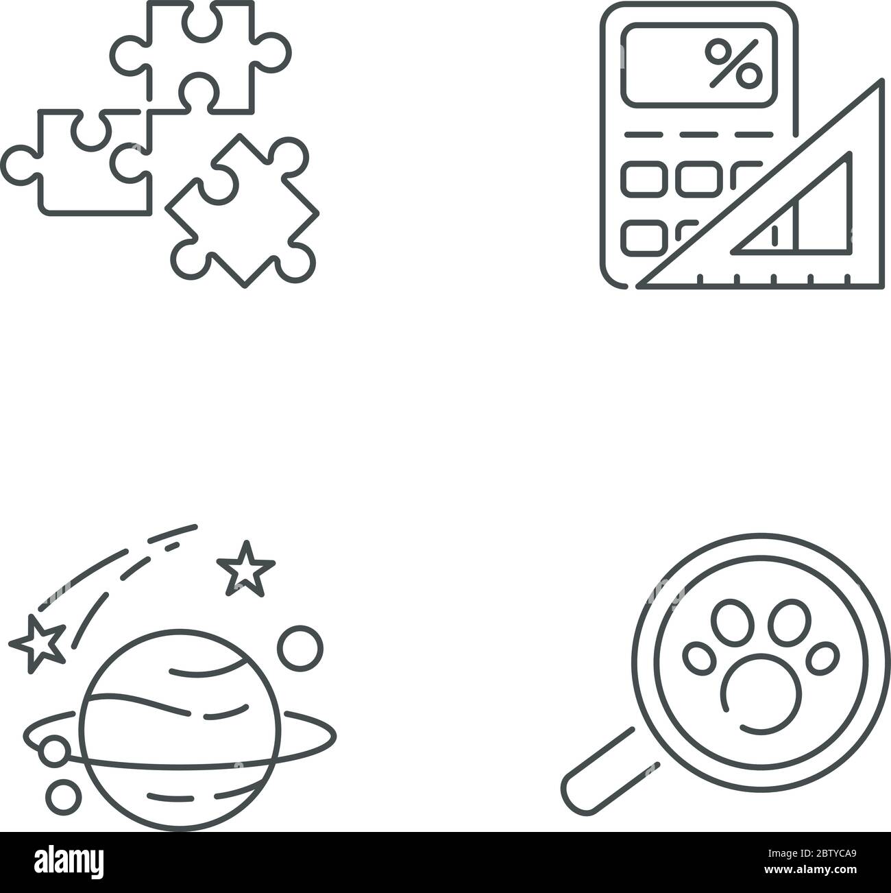 Natural and formal sciences pixel perfect linear icons set Stock Vector ...
