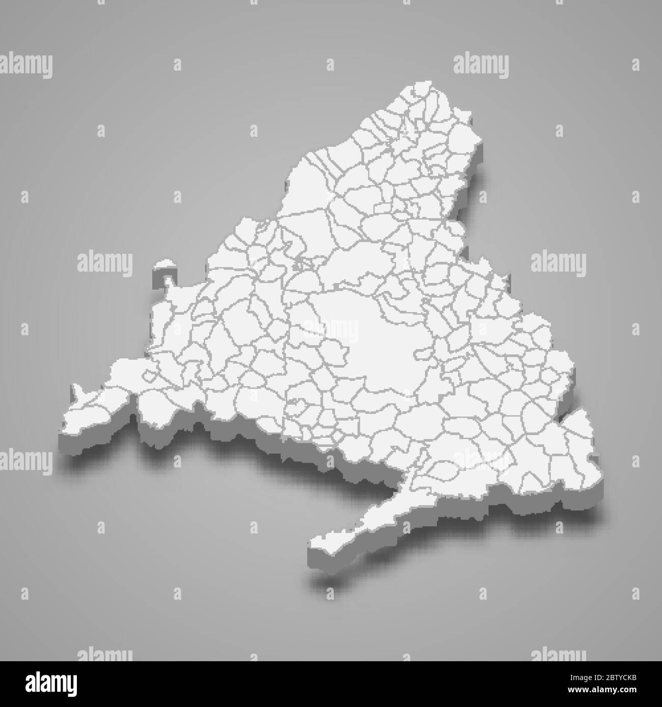 3d map of Community of Madrid is a region of Spain Stock Vector Image & Art - Alamy