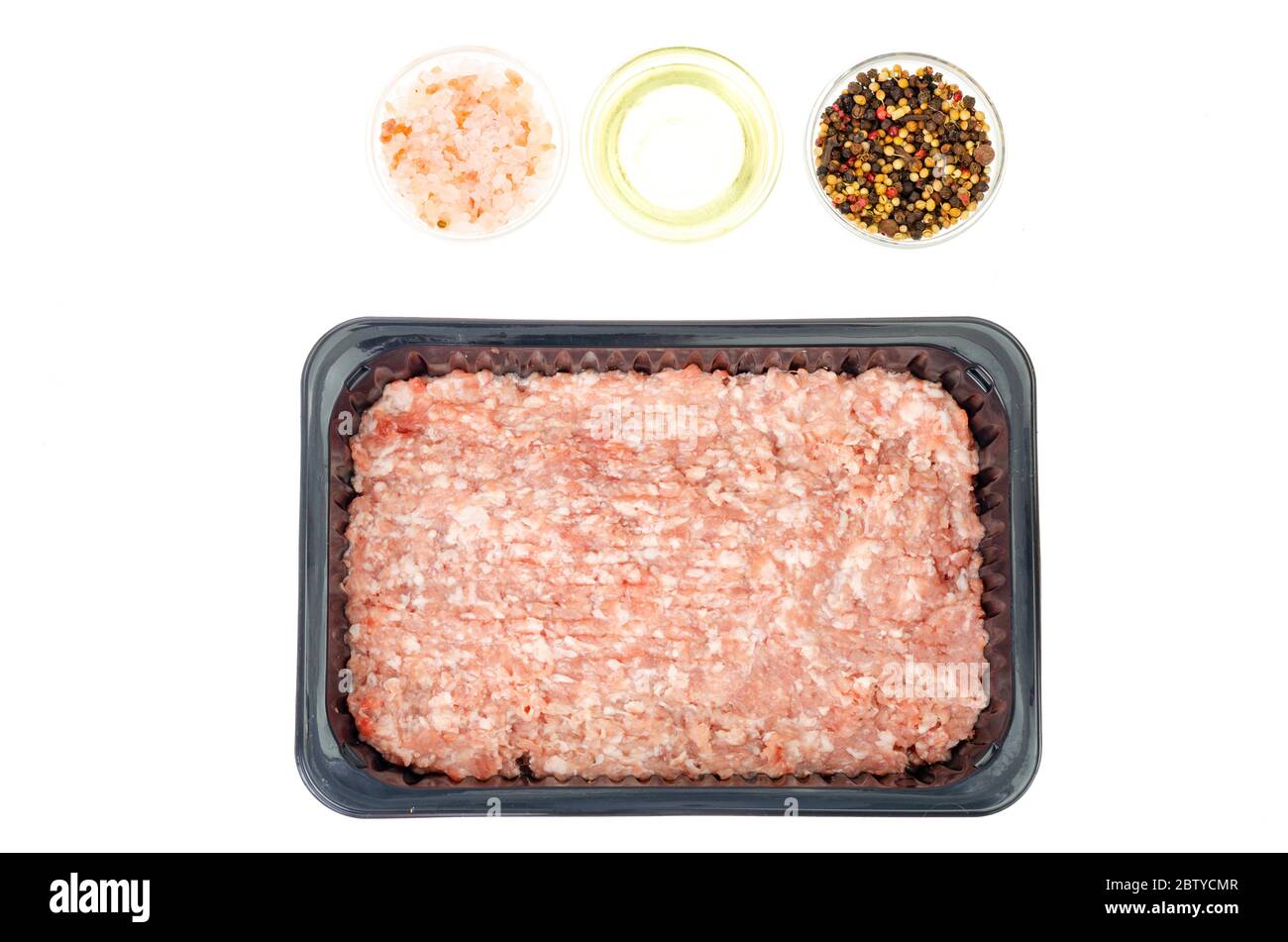 Tray fresh minced meat butcher Cut Out Stock Images & Pictures - Alamy