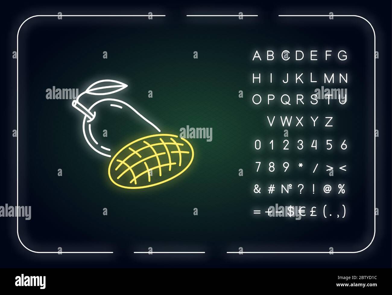 Mango fruit neon light icon Stock Vector Image & Art - Alamy