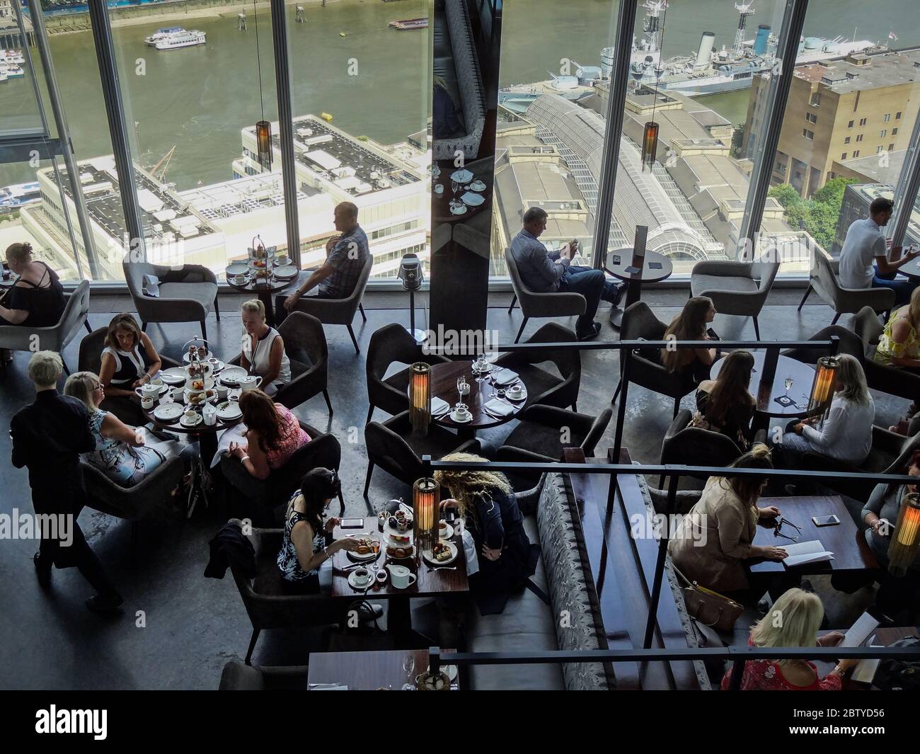 Panoramic views from the Aqua Shard restaurant, The Shard, St Thomas ...