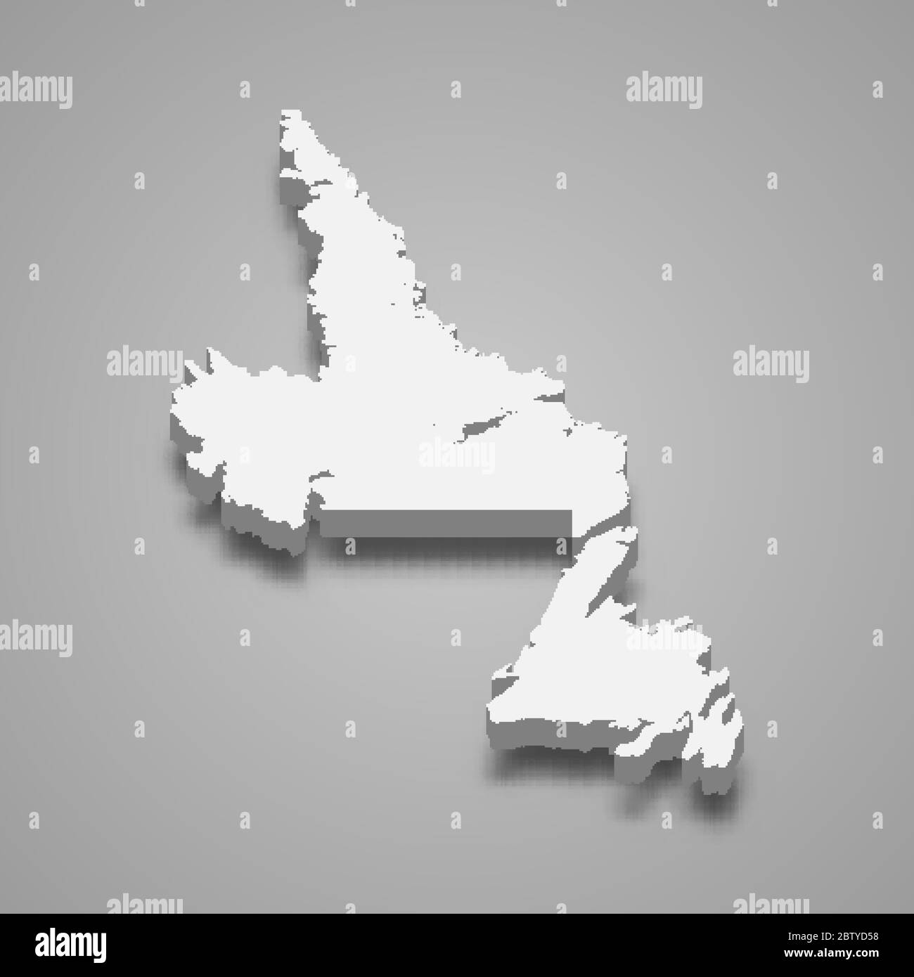 3d map of Newfoundland and Labrador is a province of Canada Stock ...
