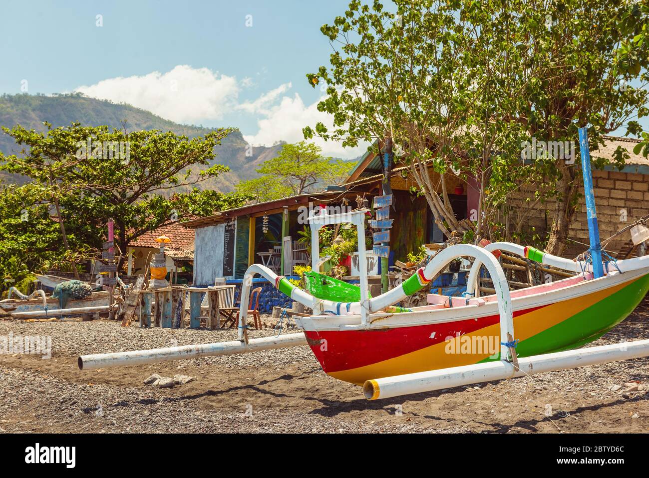 Traditional balinese boats in Amed, Bali, Indonesia Stock Photo - Alamy