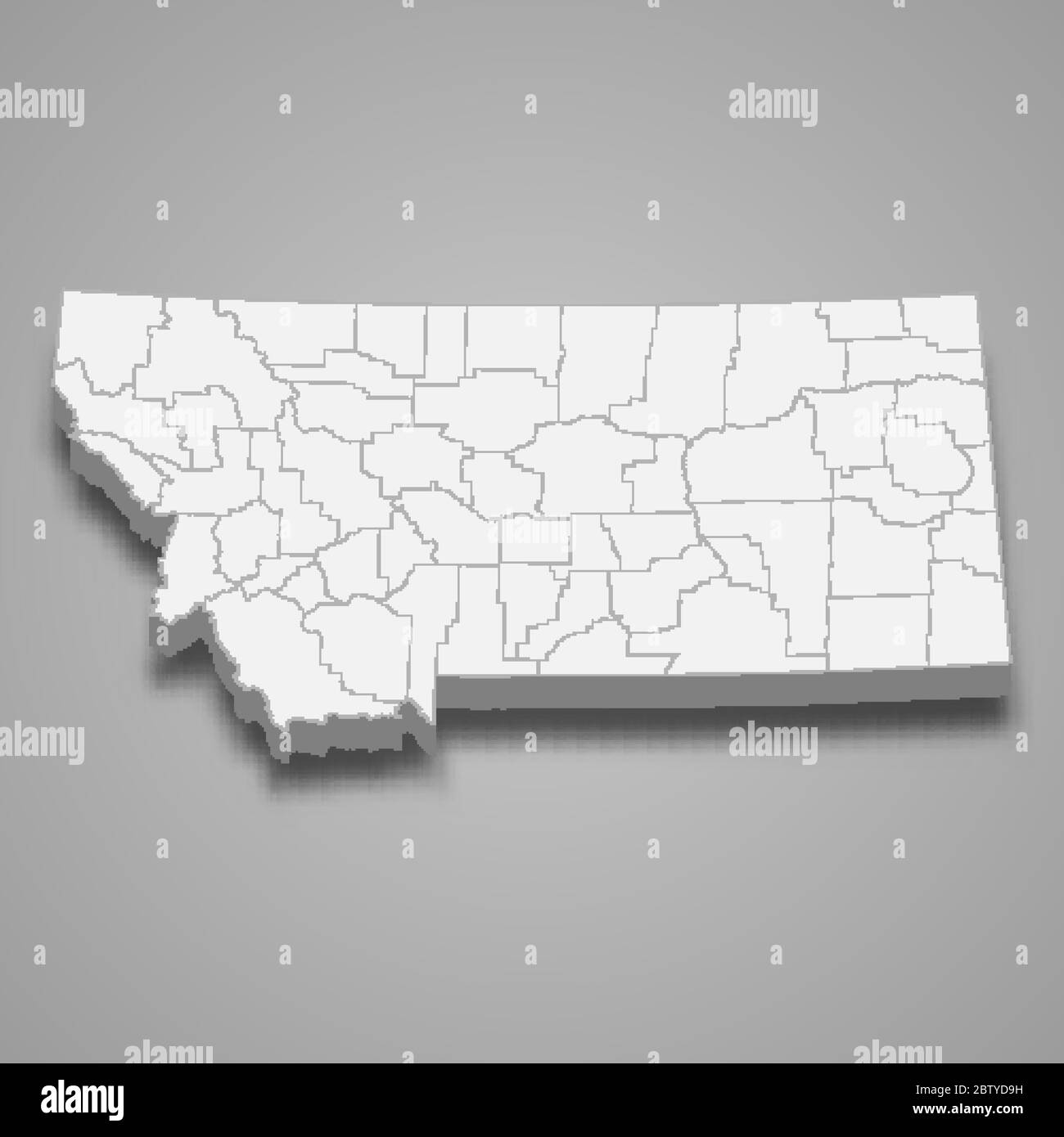 Map of montana hi-res stock photography and images - Alamy