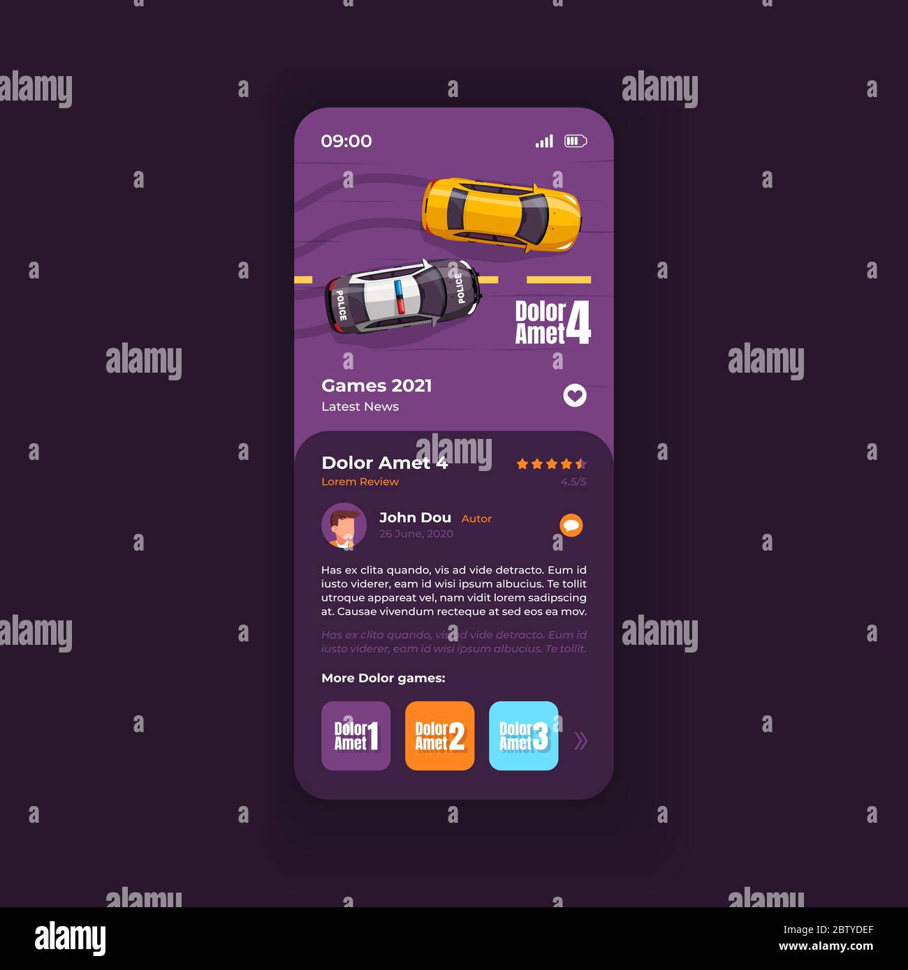 Car game review smartphone interface vector template Stock Vector Image ... Car game review smartphone interface vector template Stock Vector Image ...