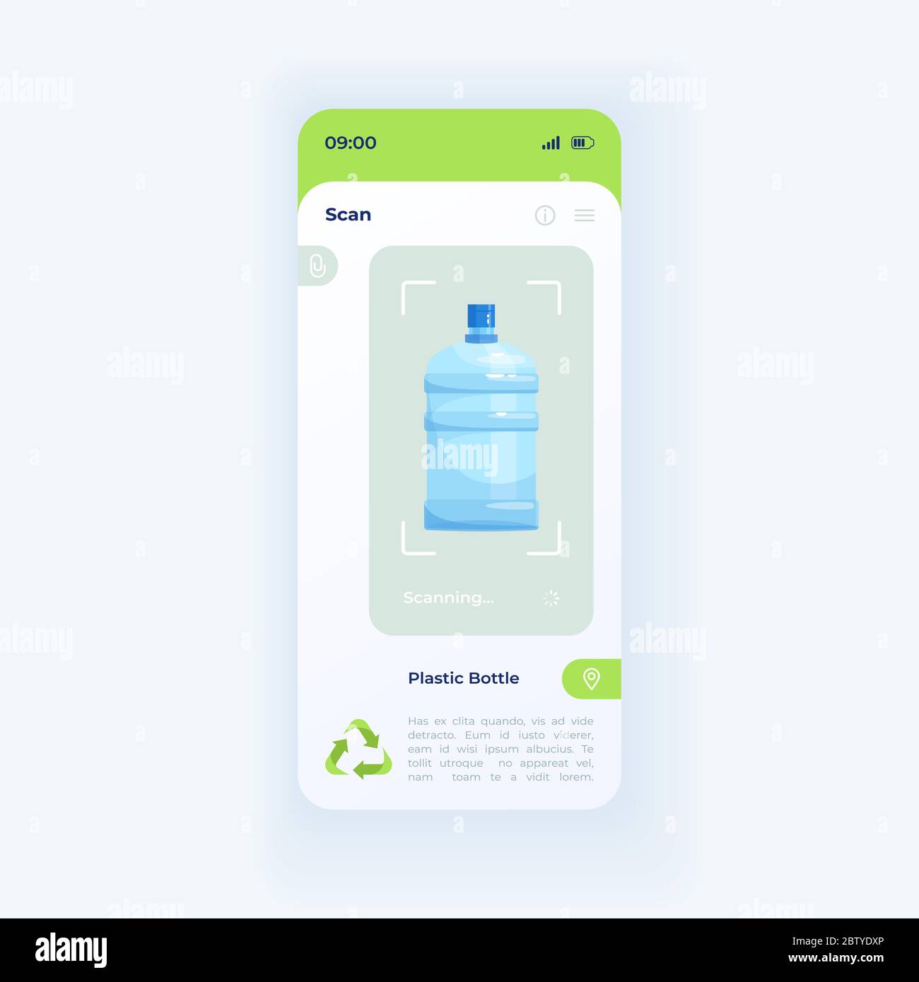 Recycling application smartphone interface vector template Stock Vector ... Recycling application smartphone interface vector template Stock Vector ...