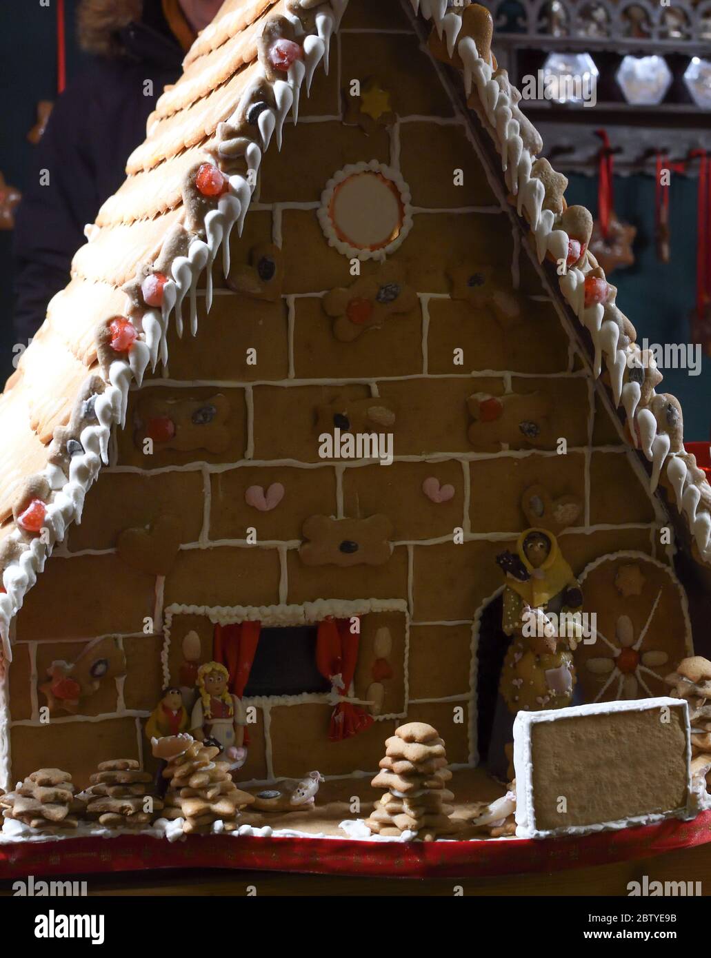 Very large and big ginger bread house display. Natural homemade dessert ...