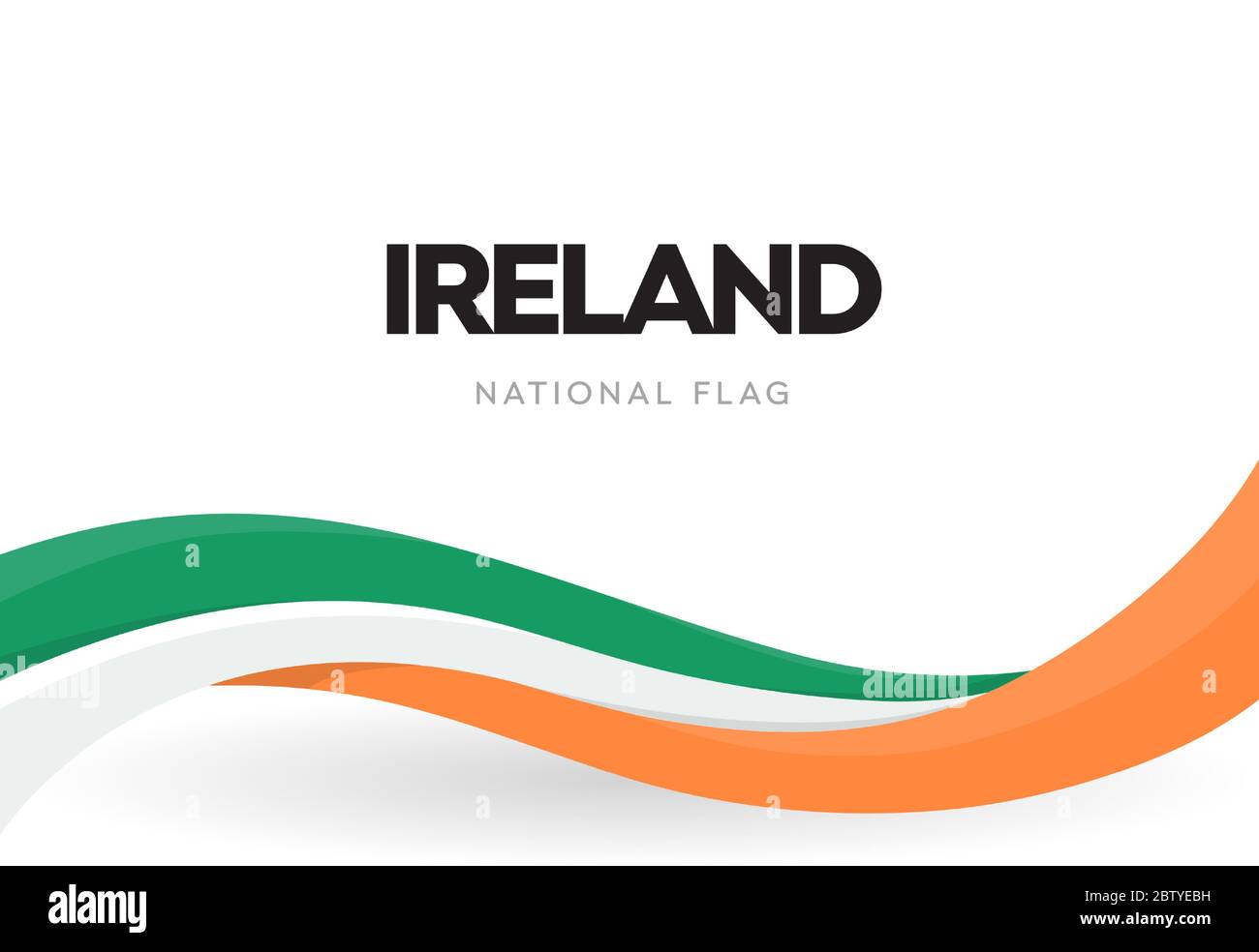 Republic of Ireland waving flag banner. Irish patriotic ribbon vector ...