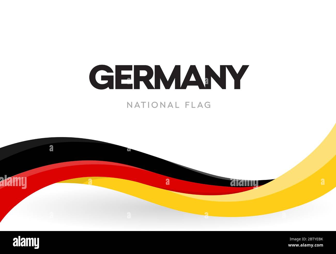 The Federal Republic of Germany waving flag banner. German patriotic ...