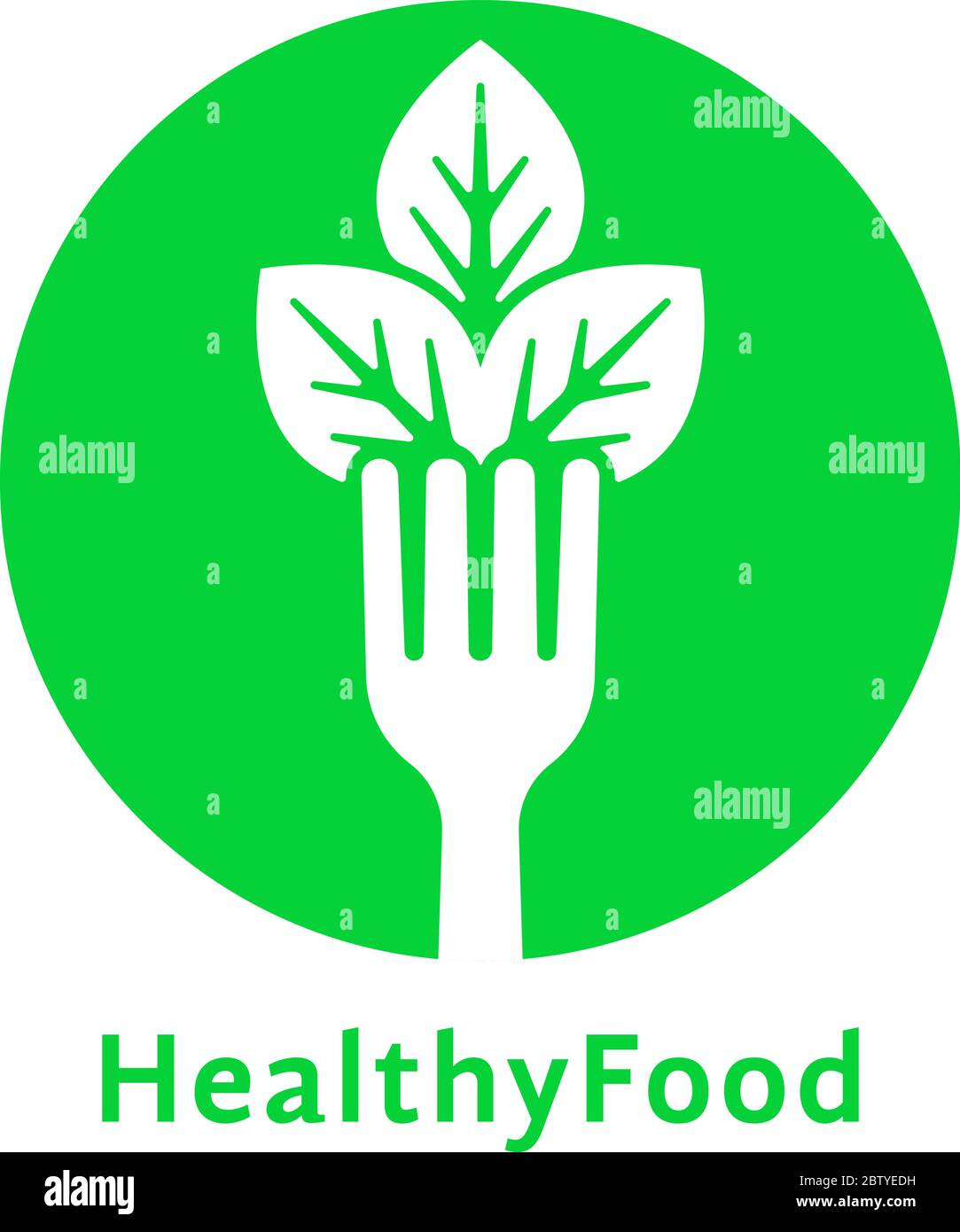 simple green round healthy food logo Stock Vector Image & Art - Alamy