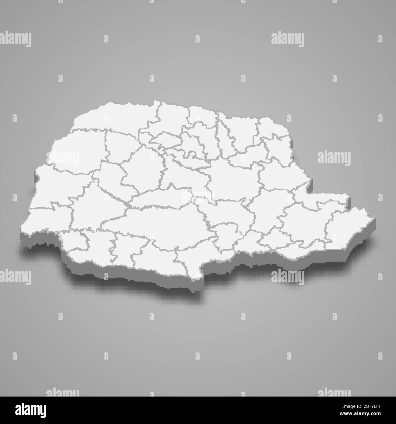 3d map of Parana is a state of Brazil Stock Vector Image & Art - Alamy